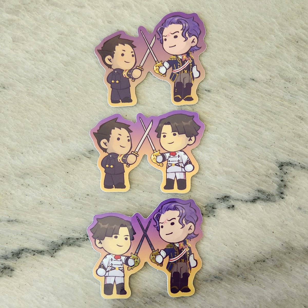 Asoryuu Crossed Swords Mirror Stickers | Squidyjen