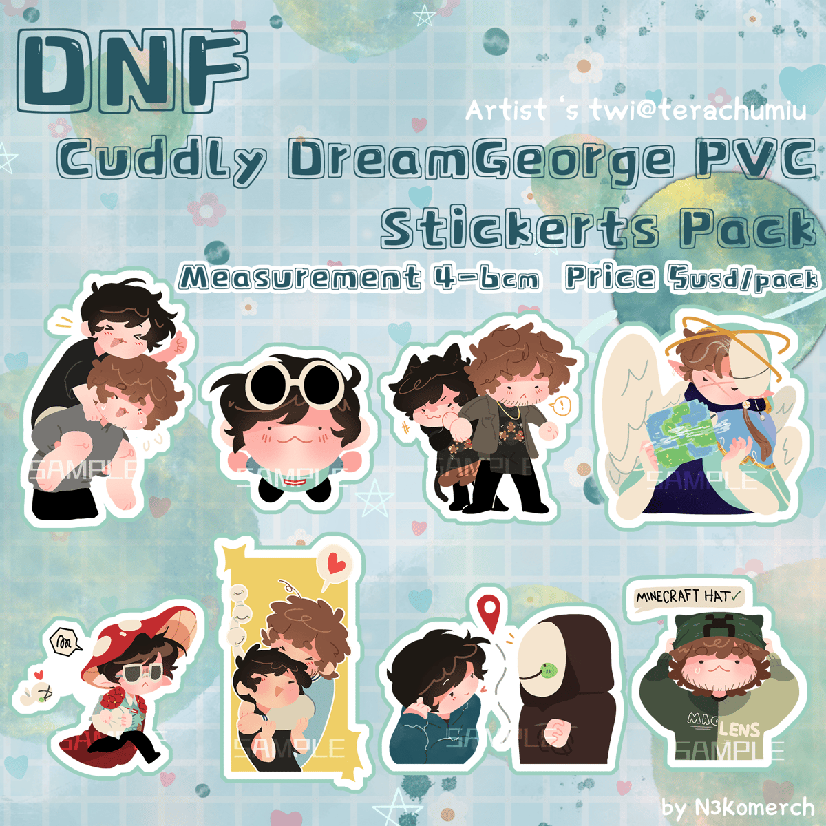 [In-Stock] Fan-Made Cuddly DNF PVC Stickers Pack | N3ko Merch
