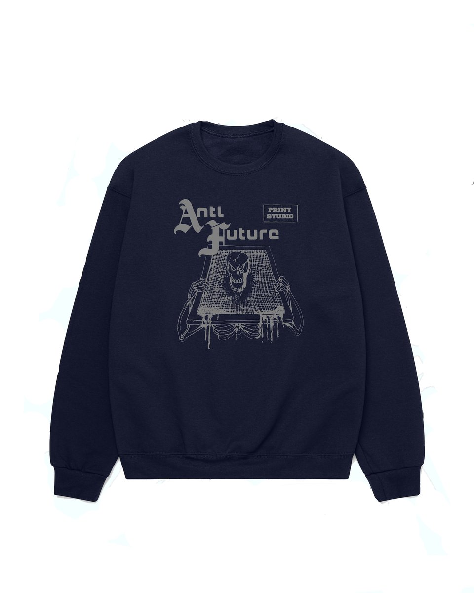 ANTI FUTURE HEAD SPLITTER CREWNECK - NAVY | ANTI FUTURE PRINT STUDIO