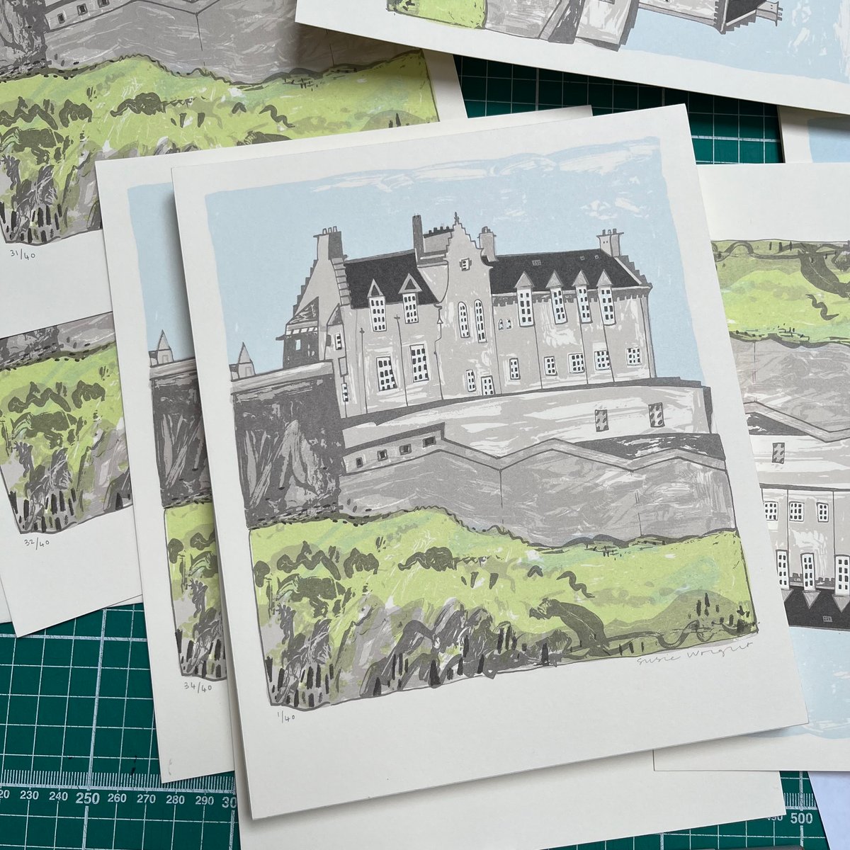 Edinburgh Castle from Princes Street screen print | Susie Wright