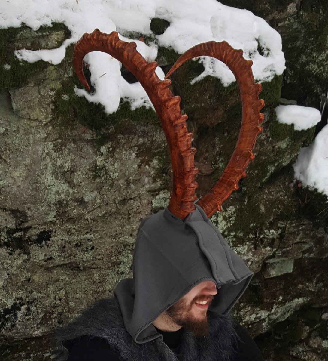 Large Replica Ibex Horns | Black Crane Creations