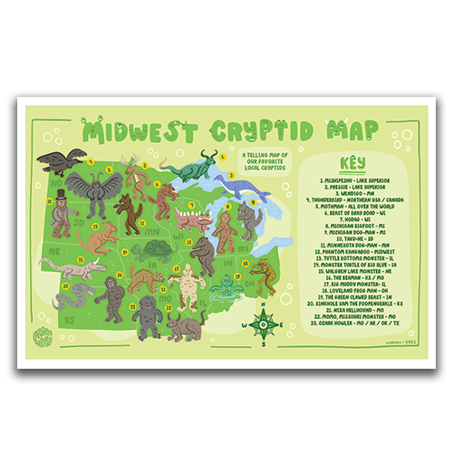 MIDWEST CRYPTIDS MAP | Lauren Marvell