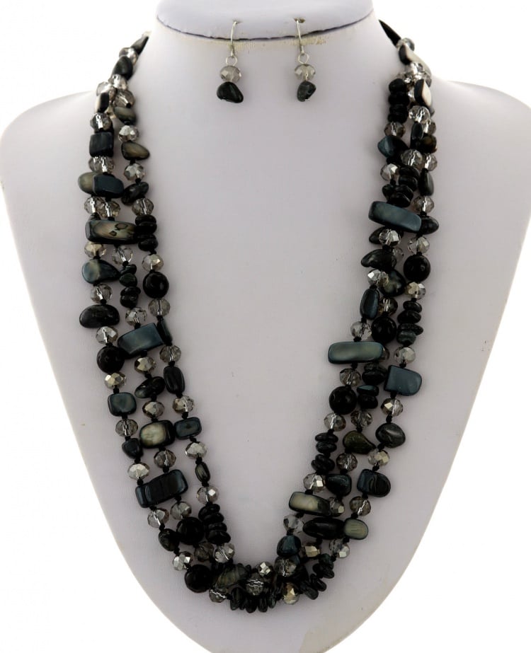 Black Stone DIVA Necklace Set | JazzyRae' Jewels & Accessories