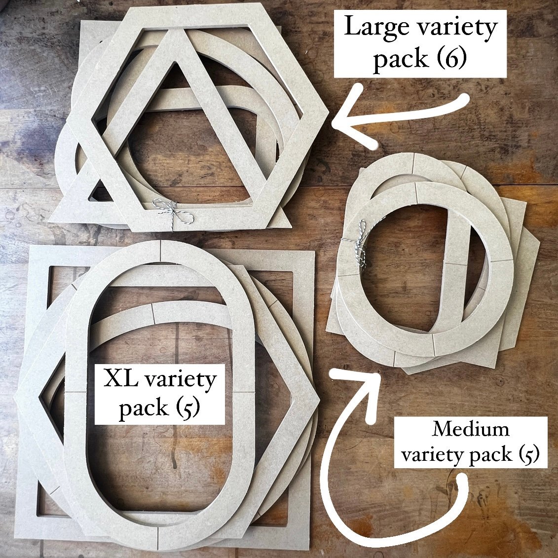 Singles & Variety Sets Layout Frames (set of 6 or 5) | Erin Glassworks