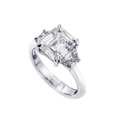 3.09 CT EMERALD-CUT DIAMOND ENGAGEMENT RING PLATINUM | eliantte.com