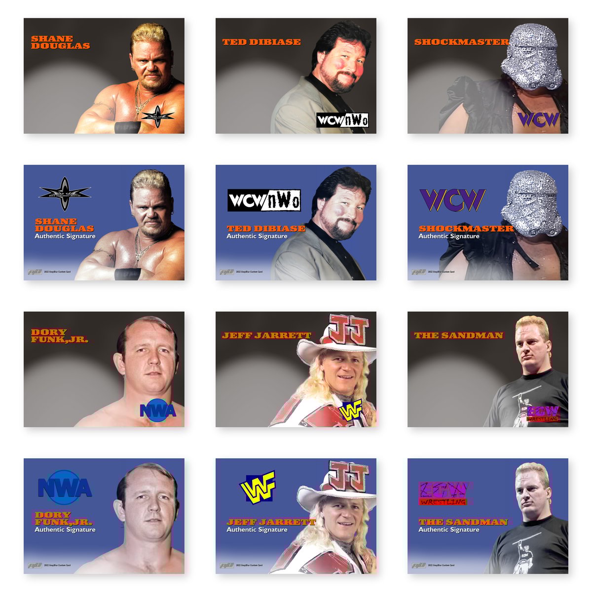 2022 Wrestling Authentic Signature Cards | grayBLUR | Custom Trading Cards