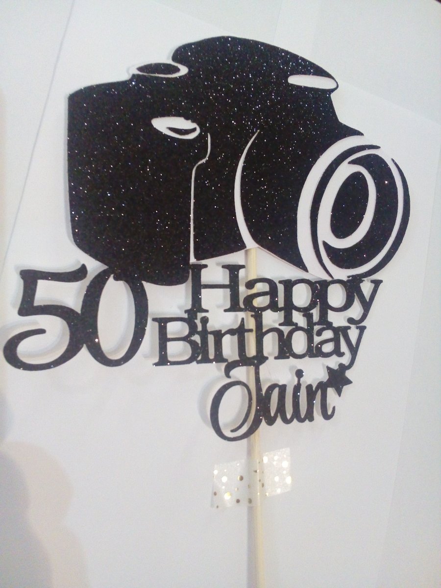 Camera Cake Glitter Card Topper- Customised to any name and age ...