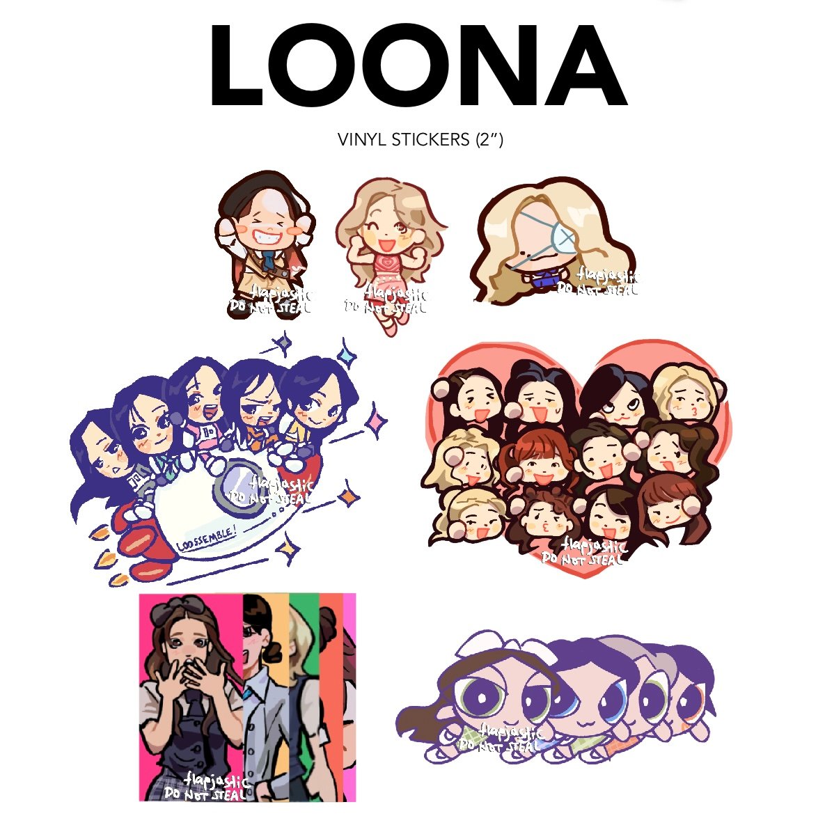 LOONA Assorted Vinyl Stickers | flapjastic's online store