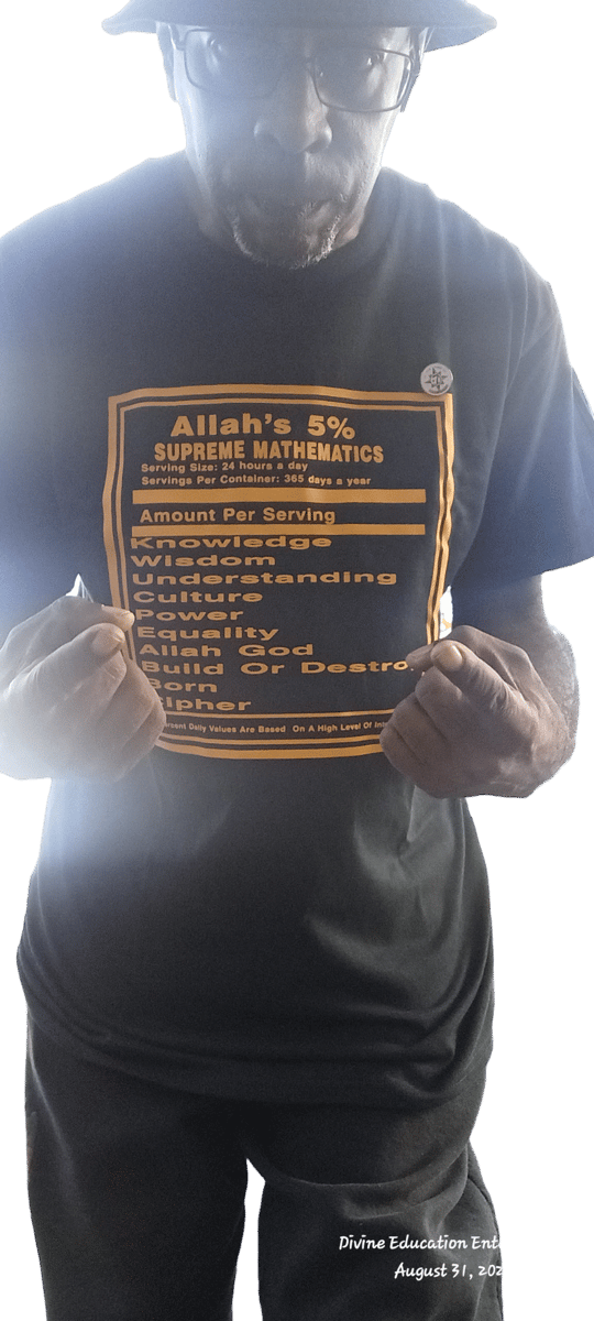 Allah's 5% Supreme Mathematics T Shirts | Divine Graphix Ink™️
