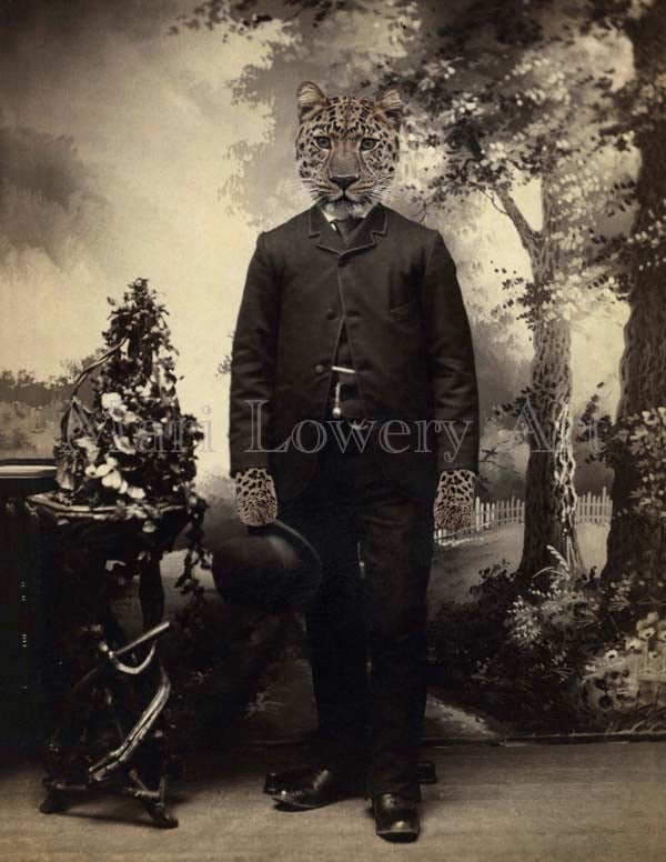Leopard Boy 8 x 10 Inch Animal in Suit Masculine Art Print | Mari Lowery