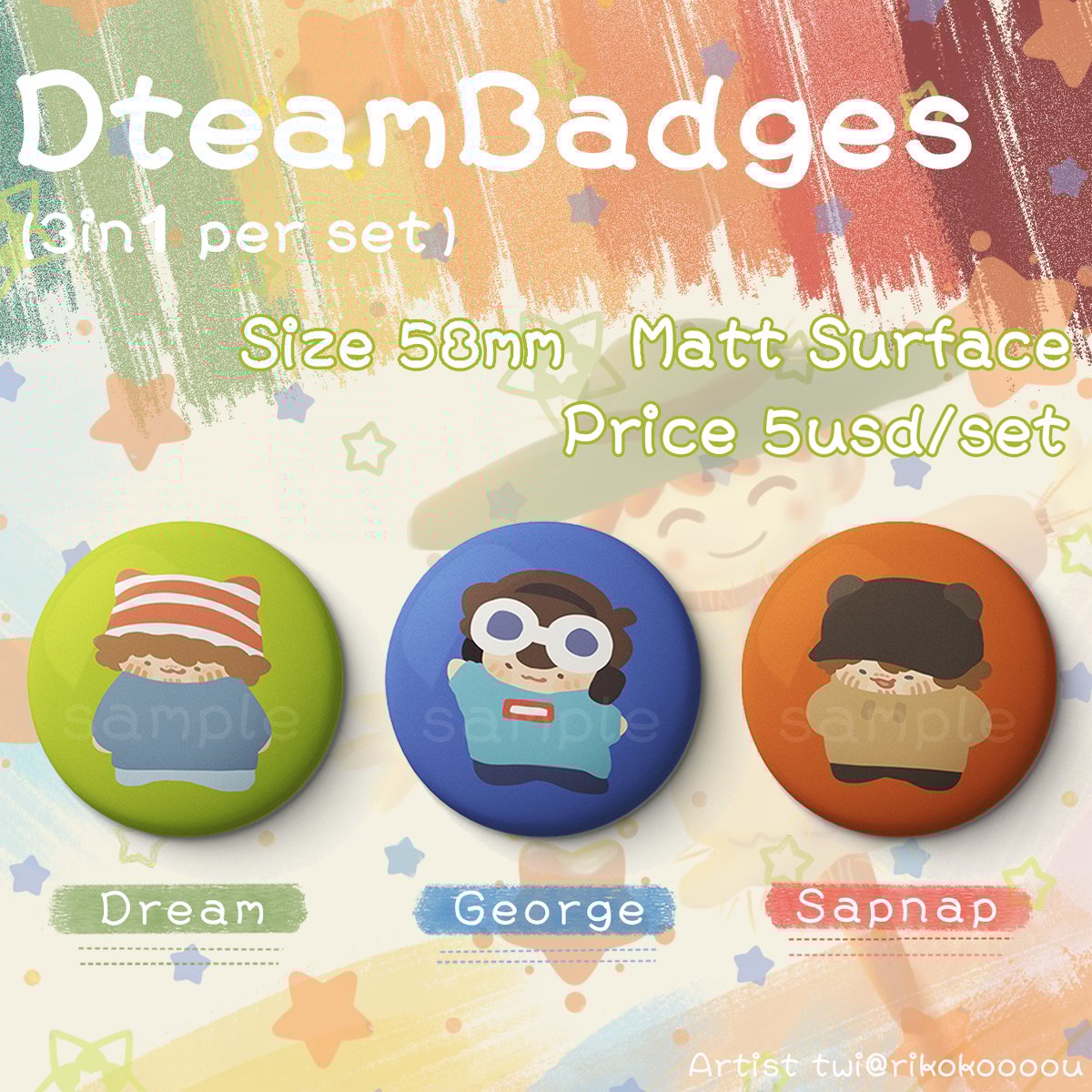 [In-Stock] Fan-Made Chibi DREAM TEAM Keychain+Standee+Badges | N3ko Merch