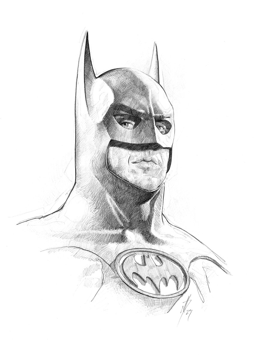 Original A2 pencil drawing - Batman | Neil Davies Illustration
