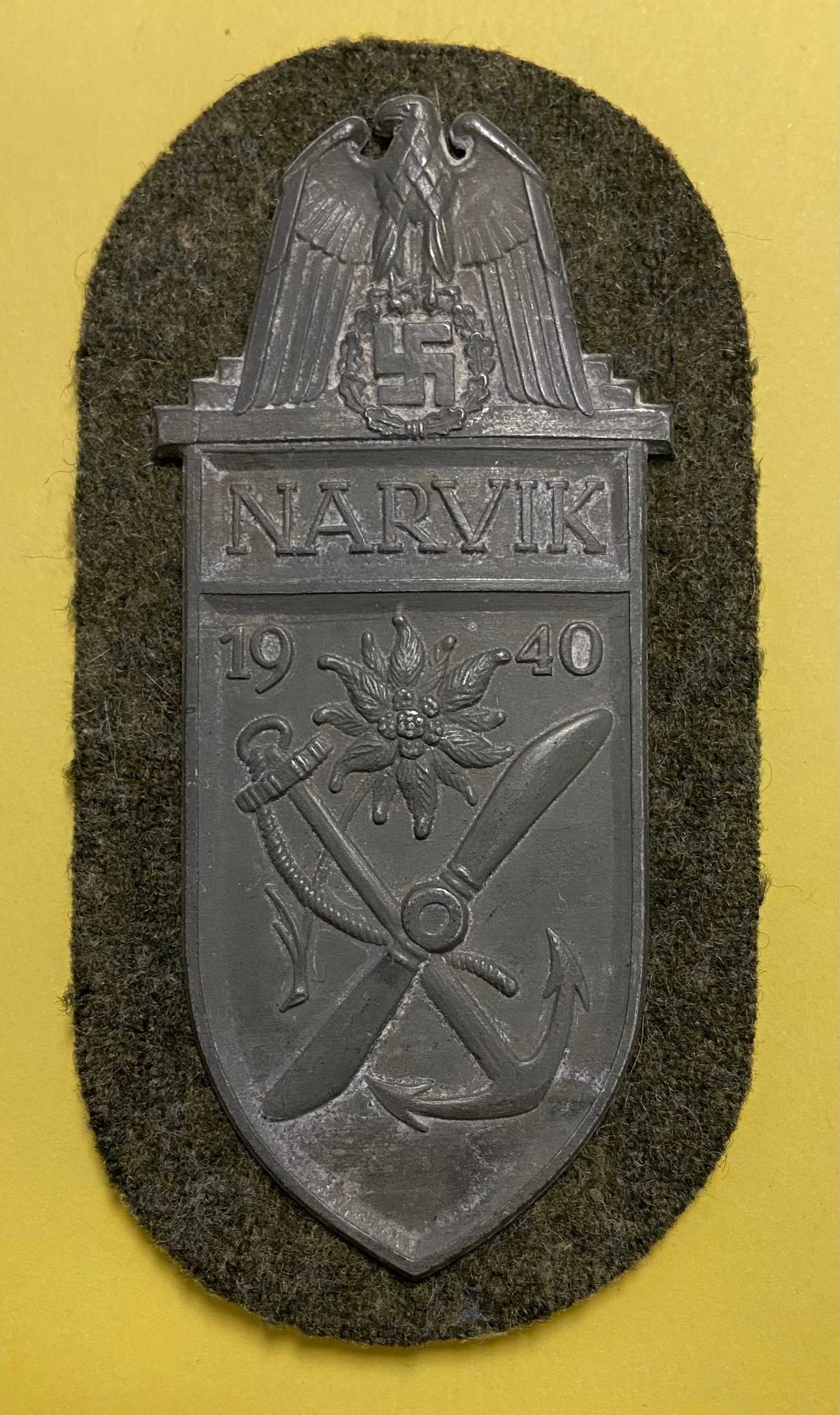 WW2 (German) 1940 Narvik Campaign Shield - Original Issue | WORLD ...
