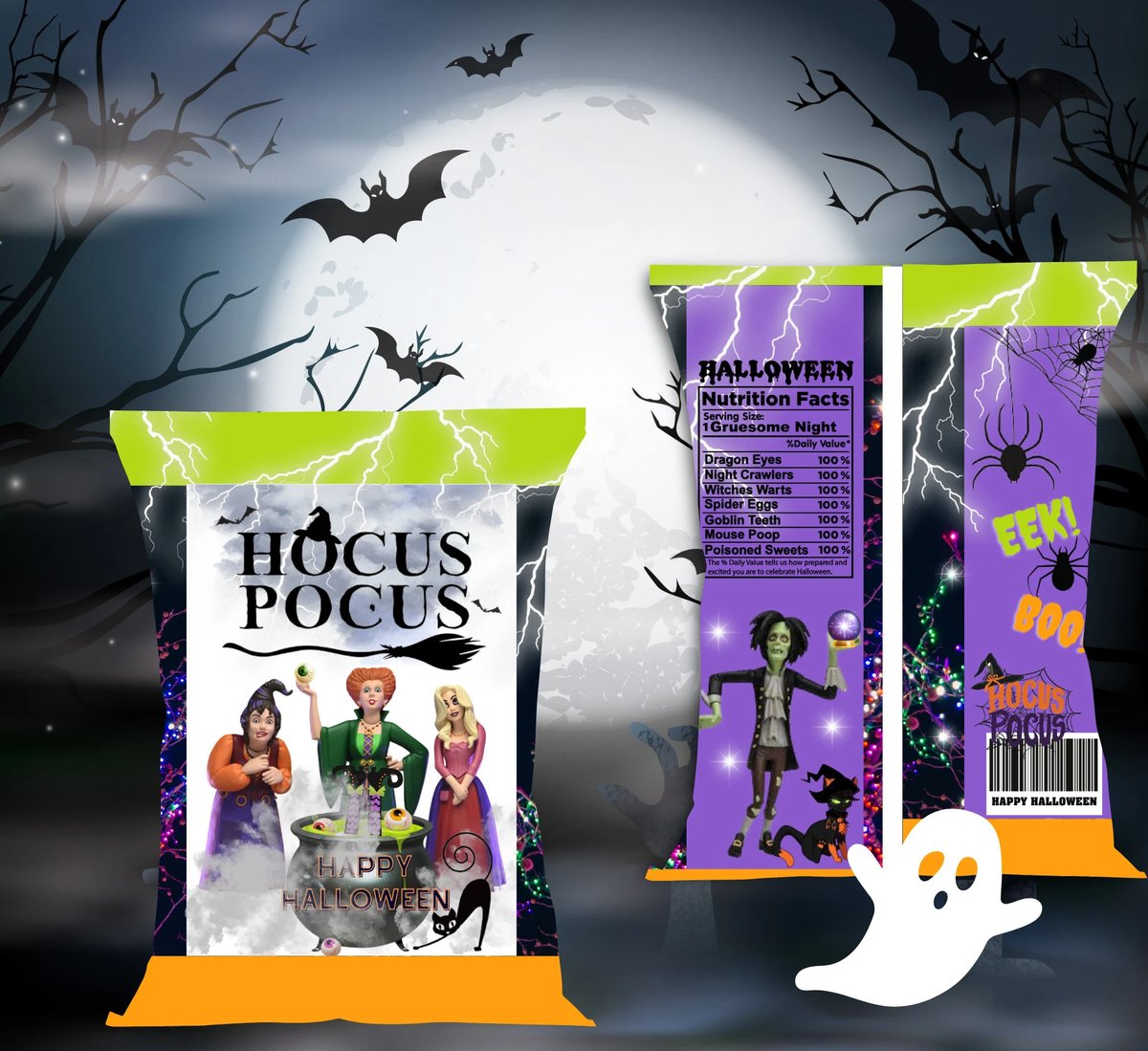 Hocus Pocus Chip/Treat Bag | JRose Creations