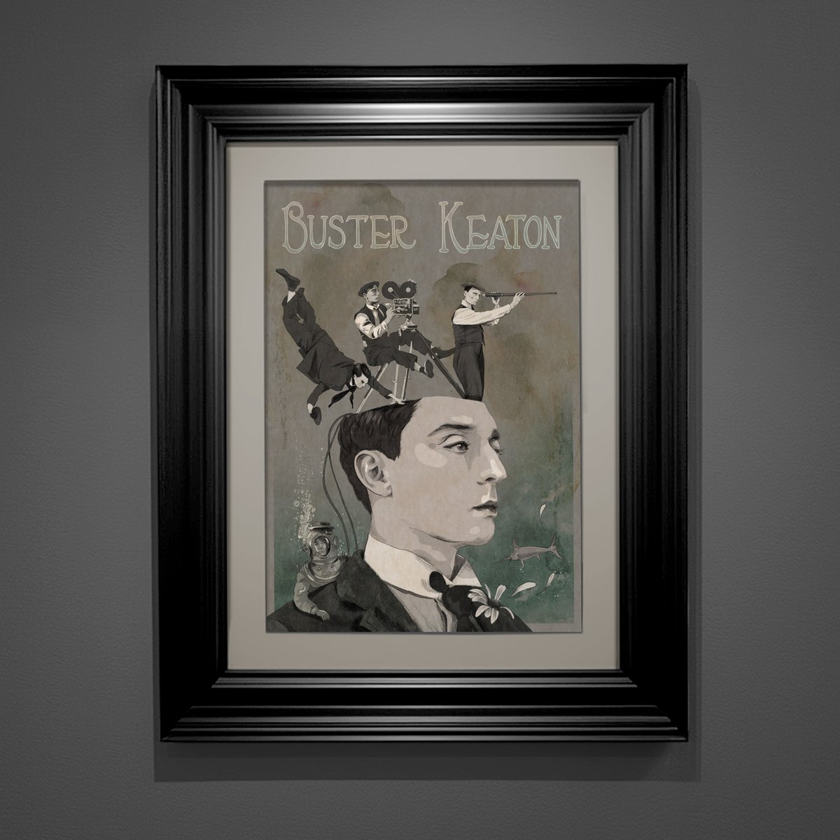 Buster Keaton Poster Art - A4 | Pine Cone Print Co