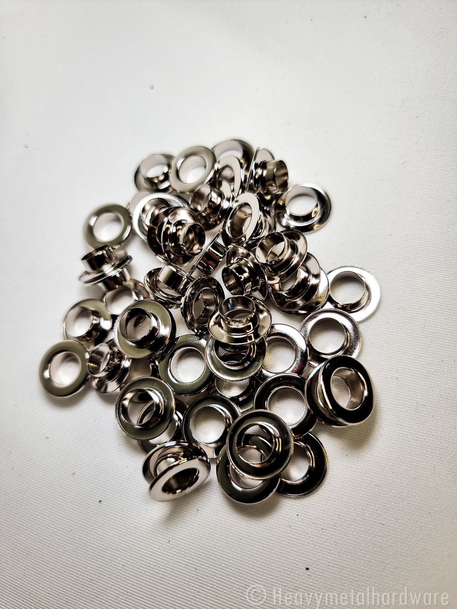 8mm Silver Eyelets | Heavy Metal Hardware
