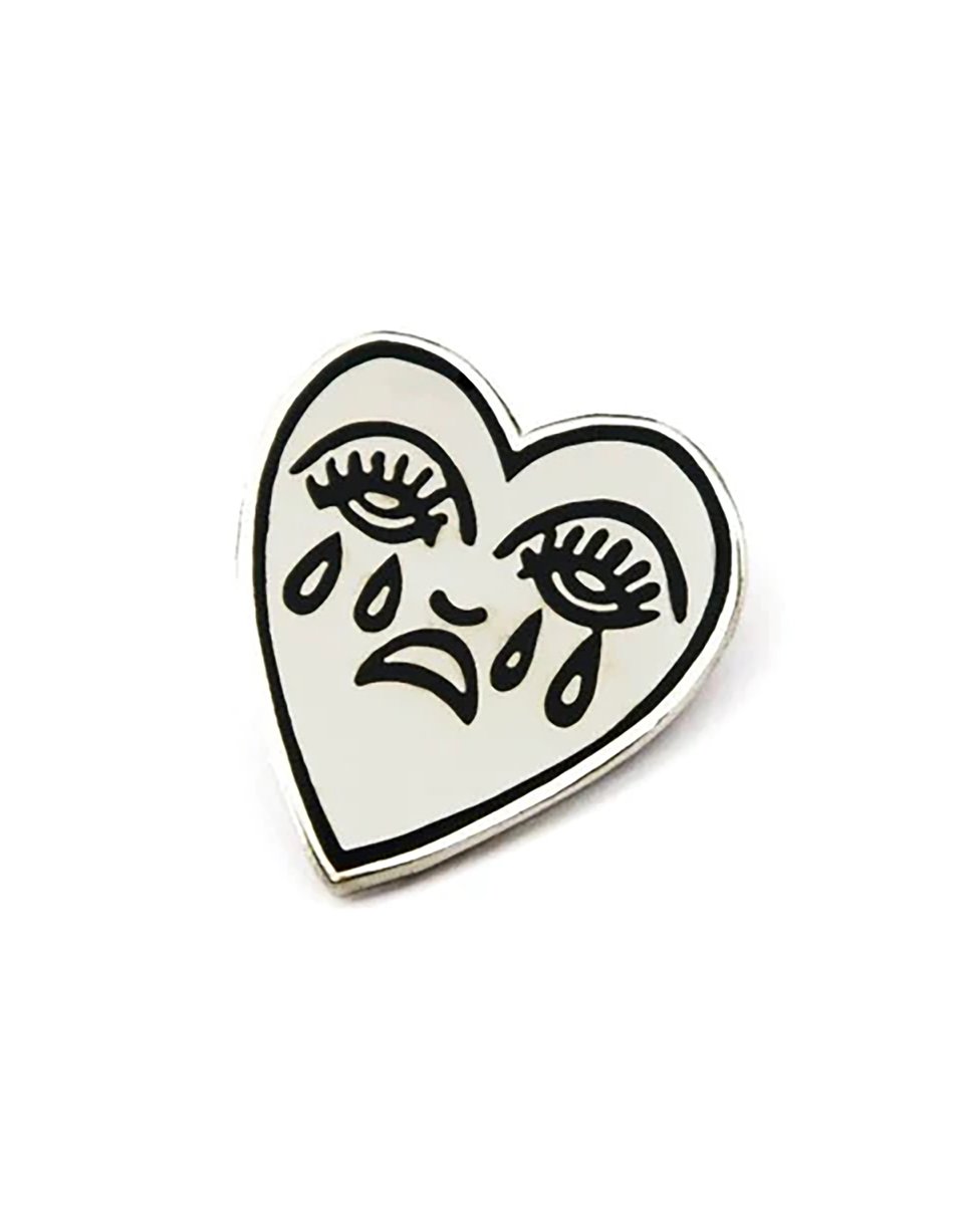 Crying Heart enamel pin badge | Sideburn