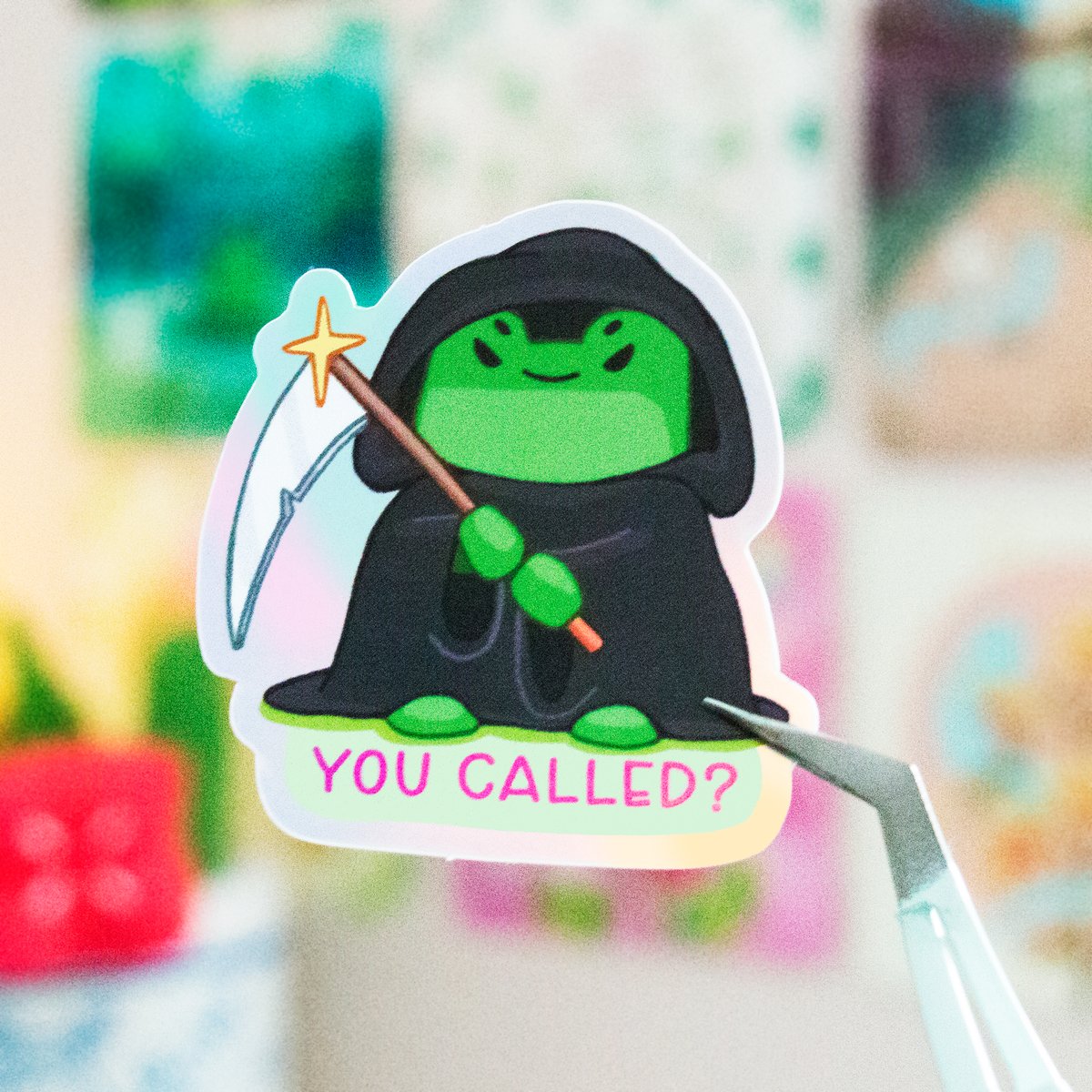 GRIM BEAN HOLO STICKER | FOOBUN