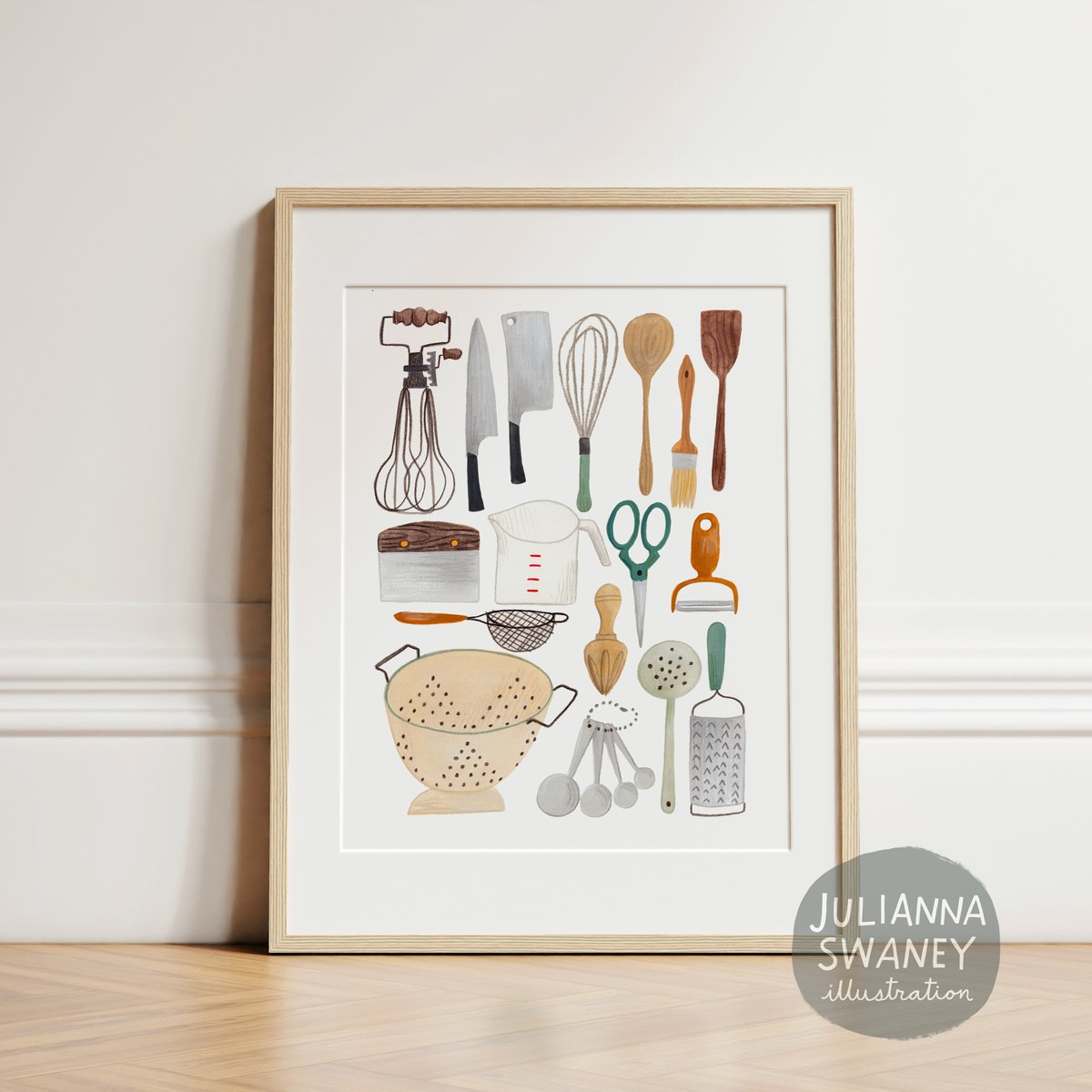 Artwork by Julianna Swaney — Kitchen Tools Print