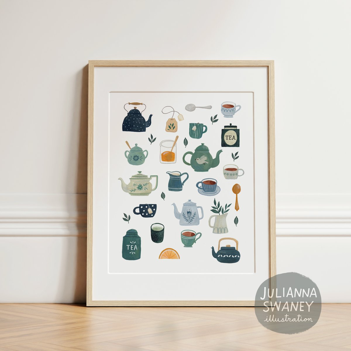 Artwork by Julianna Swaney — Tea Time Print