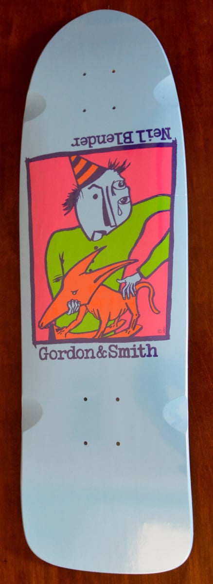 Gordon & Smith SKATEBOARD DECK - NEIL BLENDER Rocking Dog Blue Neon ...