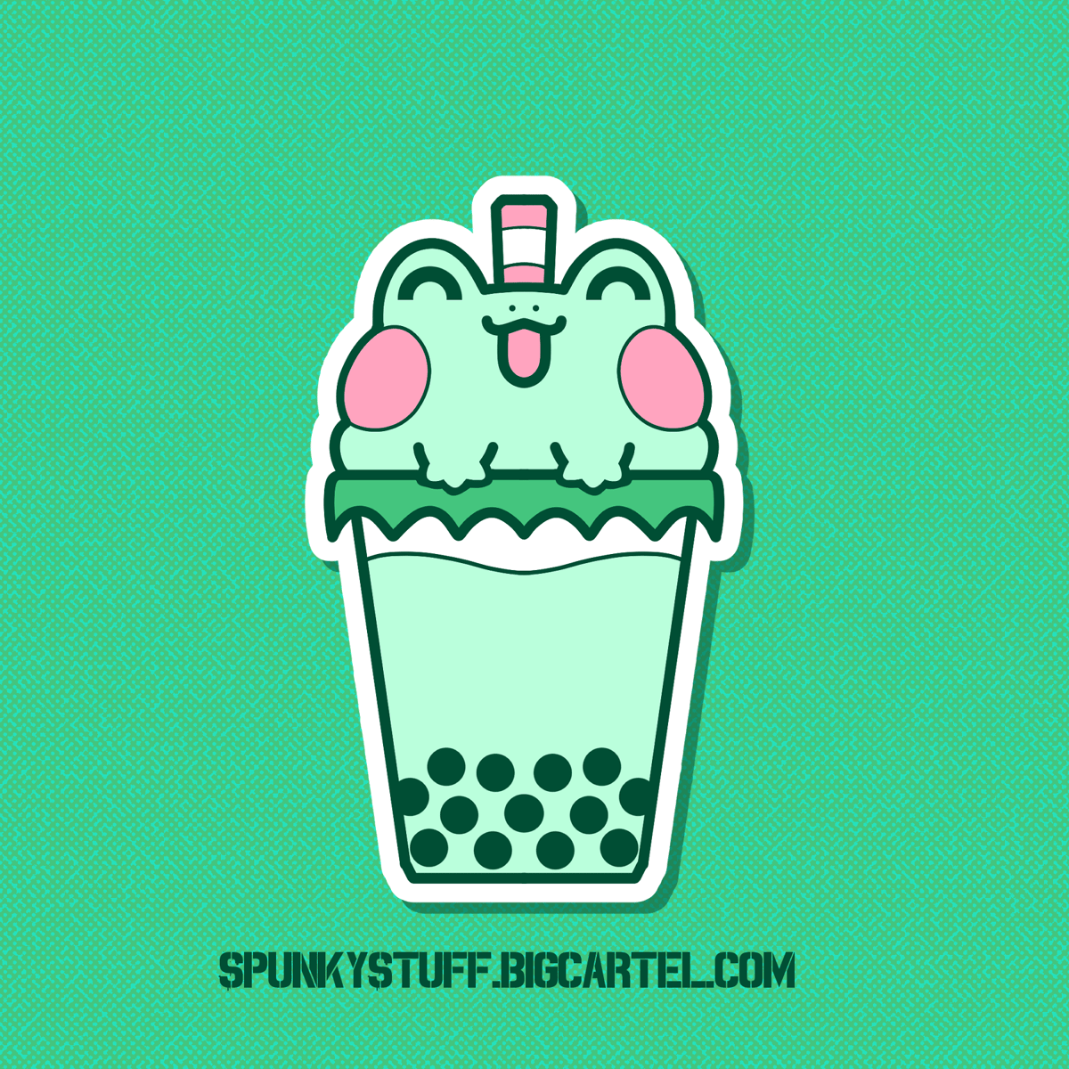 Froggy Boba Sticker | Spunky Stuff!