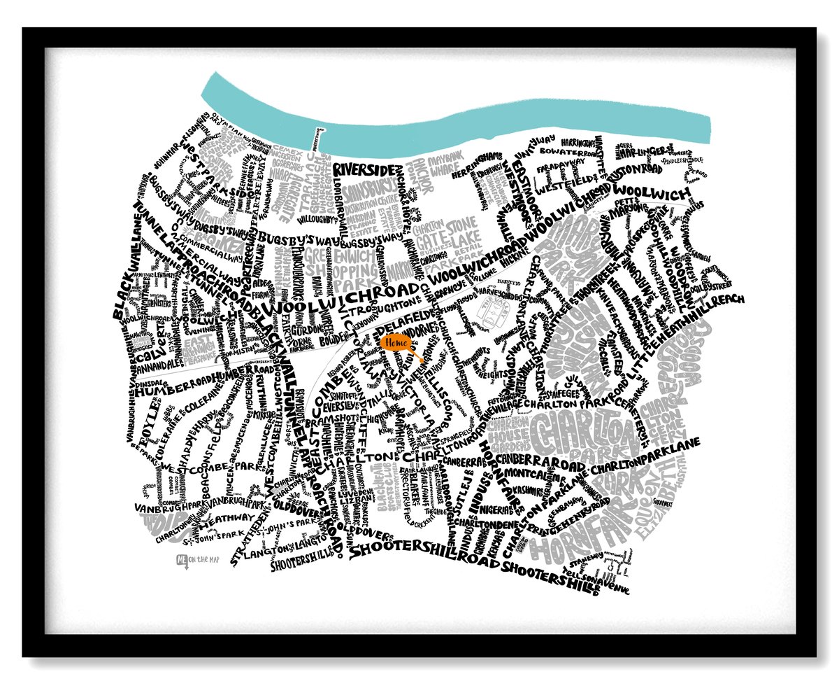 Charlton Typographic map | Me On The Map