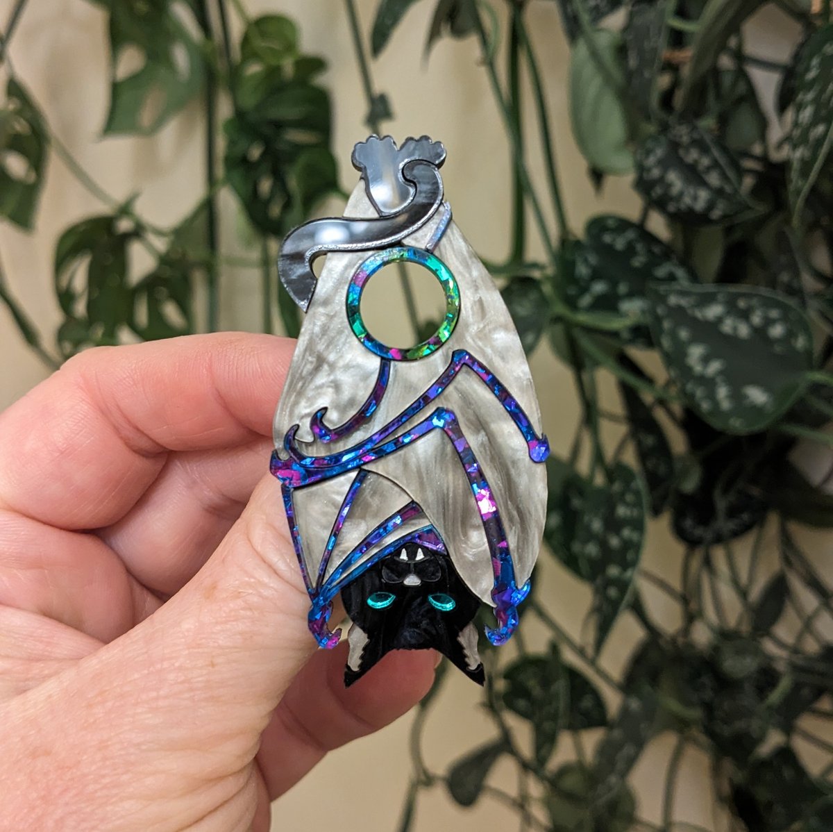 Batty McCatface brooch | The Magpie Cat