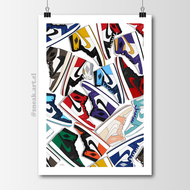 Sneaker Poster Air Jordan 1 Multi Collection | sneak.art.el