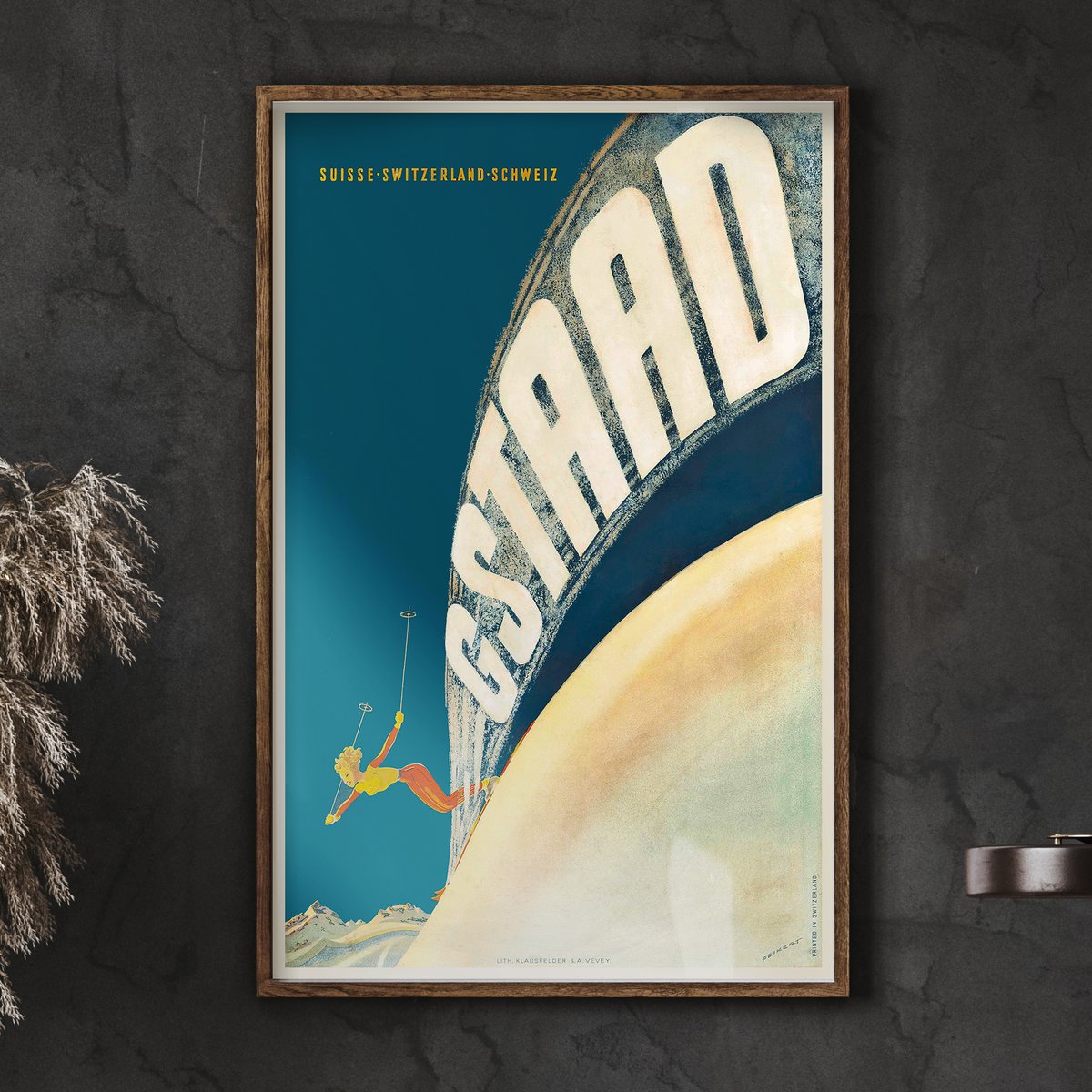 Gstaad Ski Poster | Martin Peikert | Wall Art Print | Vintage Travel ...