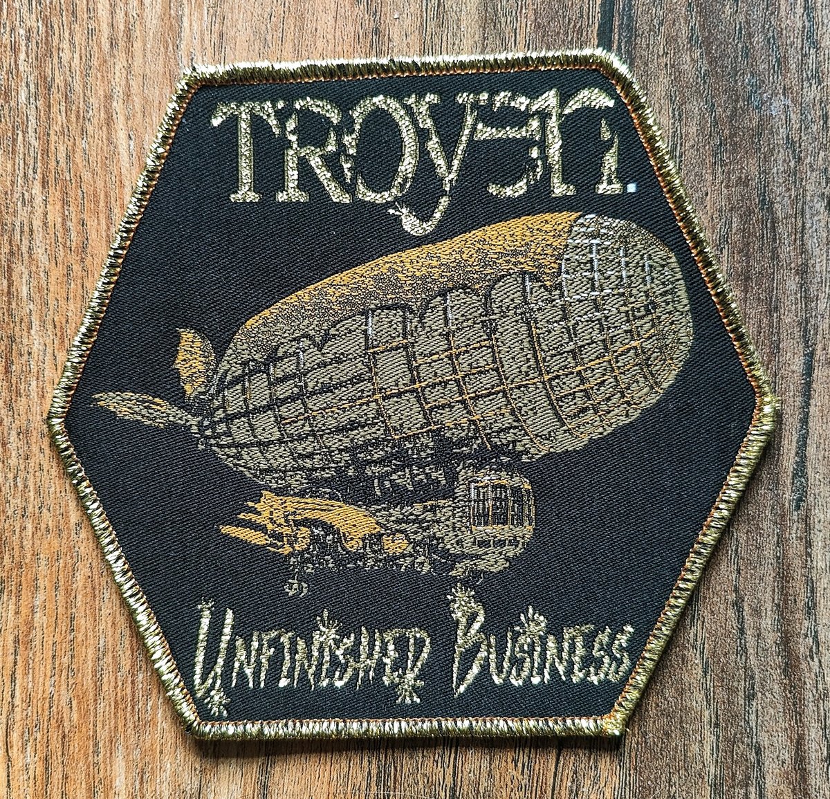 Limited Edition 'Unfinished Business' 13cm Gold Edged Hexagonal Patch ...