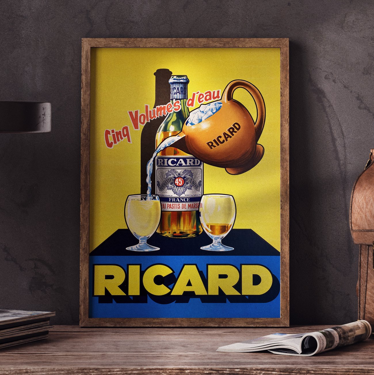Ricard | Cinq Volumes d'eau | Vintage Ads | Wall Art Print | Vintage ...