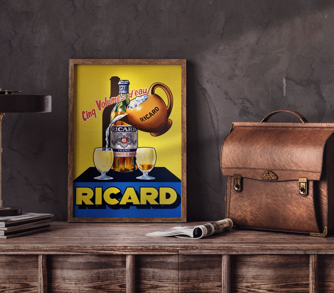 Ricard | Cinq Volumes d'eau | Vintage Ads | Wall Art Print | Vintage ...