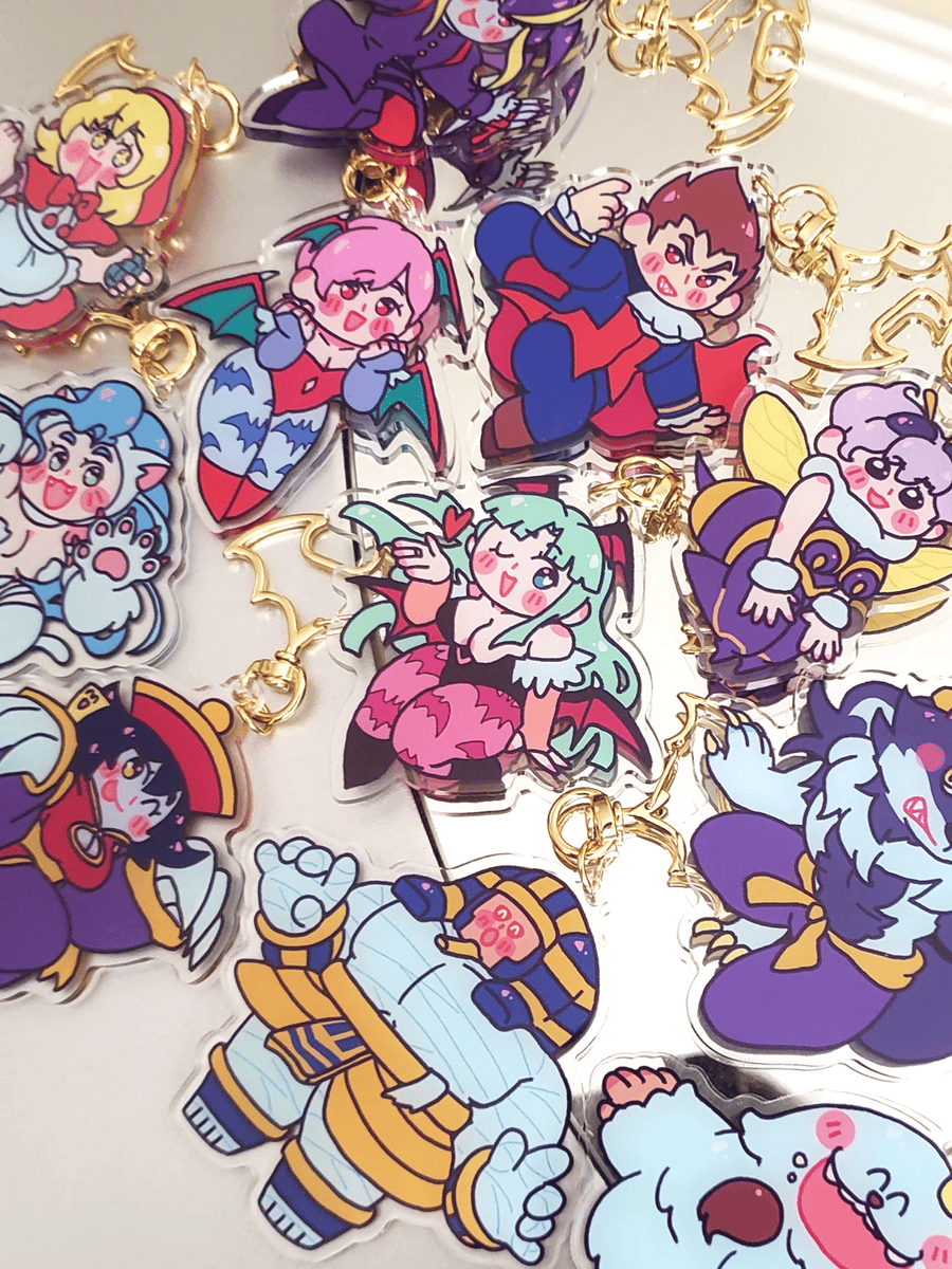 Darkstalkers / Vampire Savior Acrylic Charms | limpachi