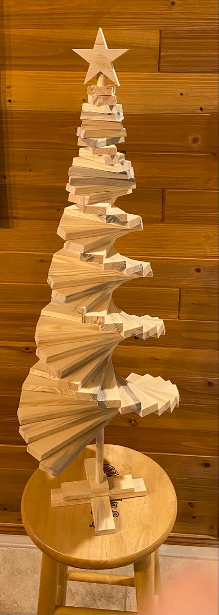 Solid wood Spiral Christmas Tree - ready to ship! | Hubbardwoodworks