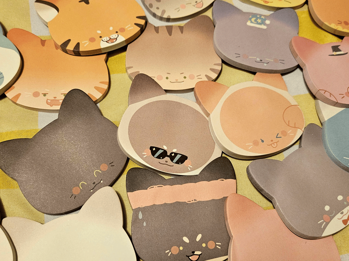 Cat Shaped Sticky Notes | limpachi