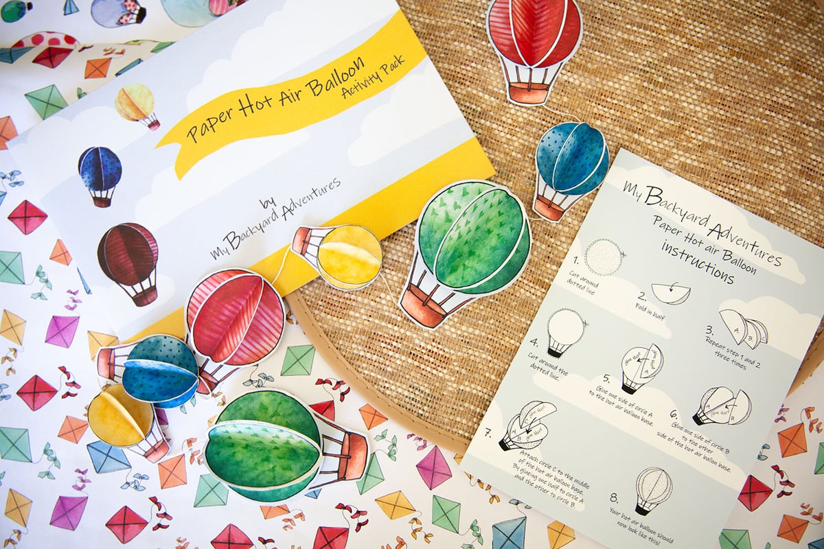 Paper Hot Air Balloon Activity Packs | My Backyard Adventures