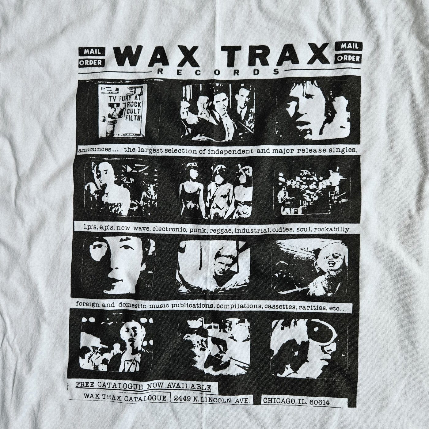 WAX TRAX! - Shirt / Vintage TVAD - White | Wax Trax! Records