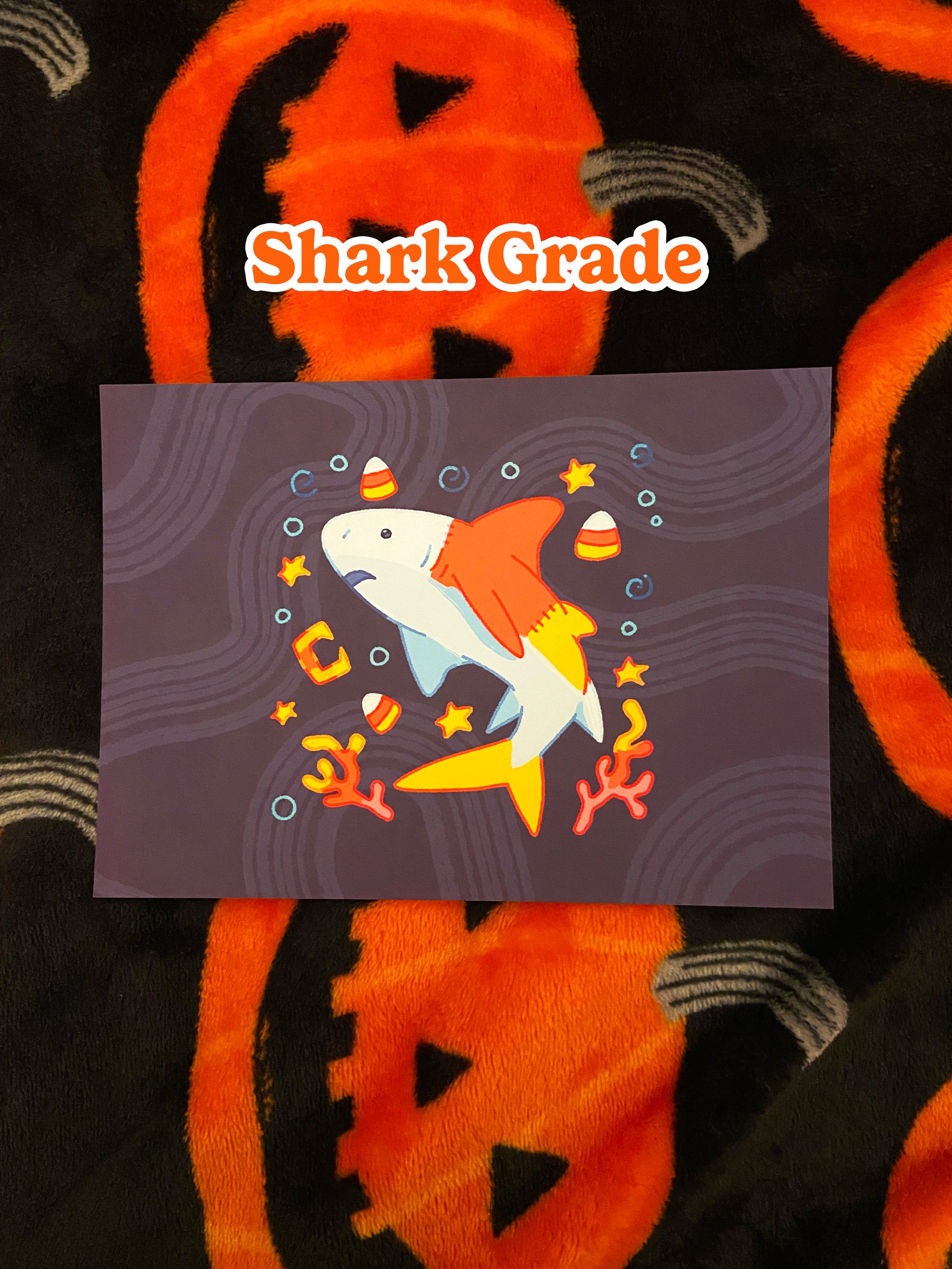 Candy Corn Shark 5"x7" Fine Art Print | catnoli