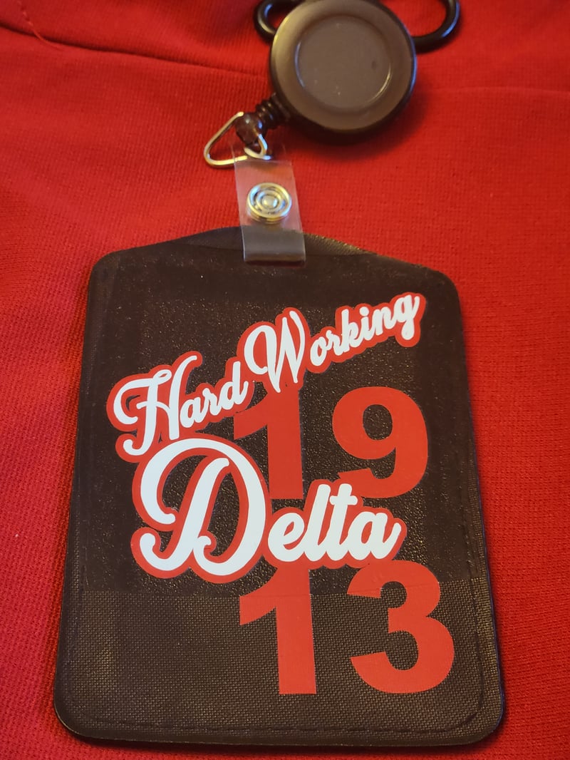 Hard Working Delta ID Badge (Horizontal or Vertical) | Kandy Rock Customs