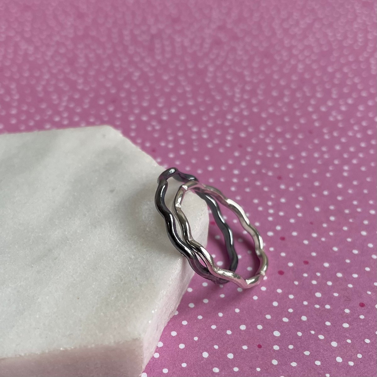 Sterling Silver Skinny Stacking Ring - Waves | AliBaliJewellery