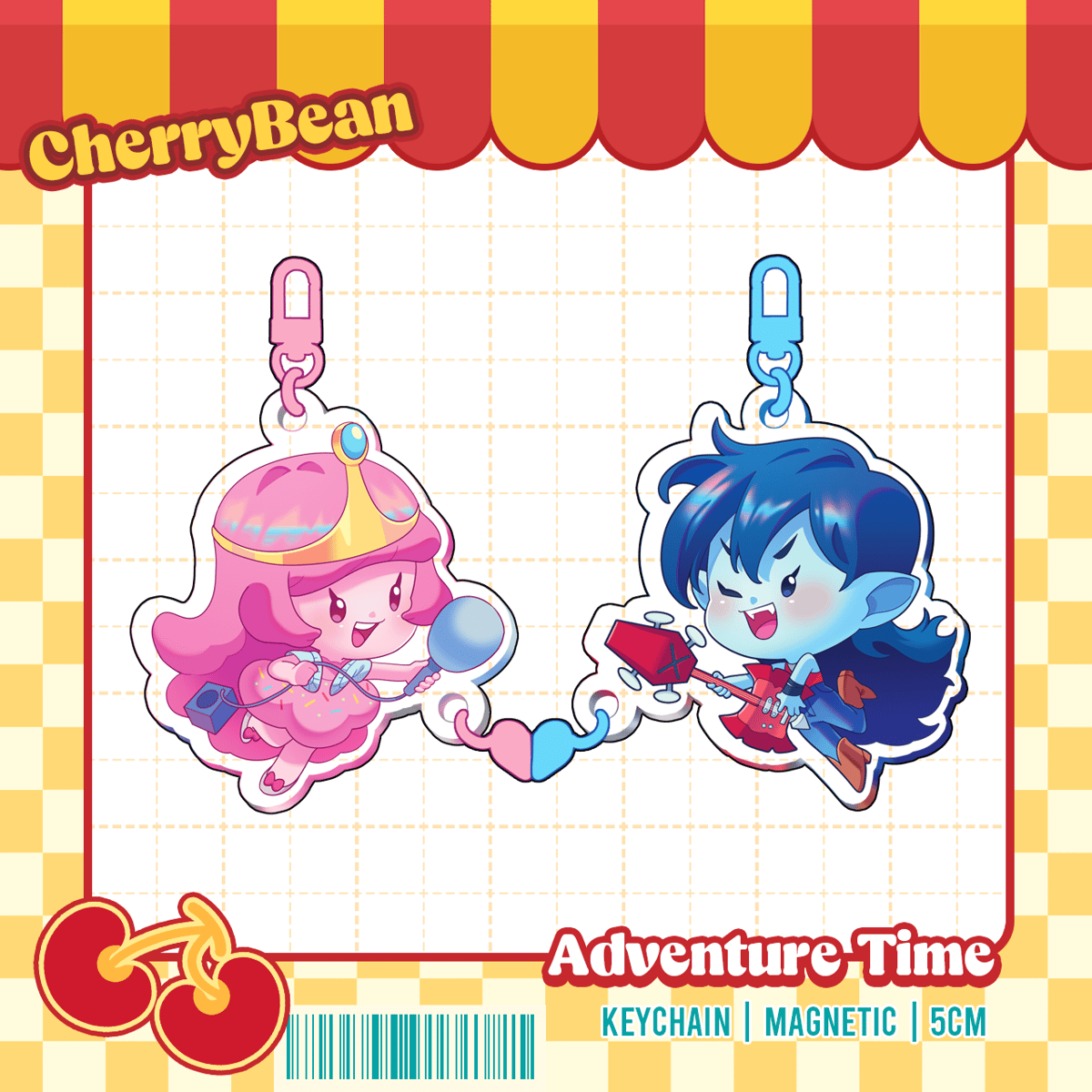 Adventure Time - Bubbline magnetic keychain set | Cherry Bean