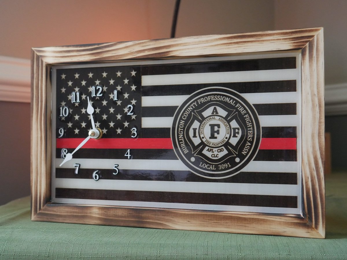 Custom First Responder/ Military American Flag Clock | R&D Laser Design ...