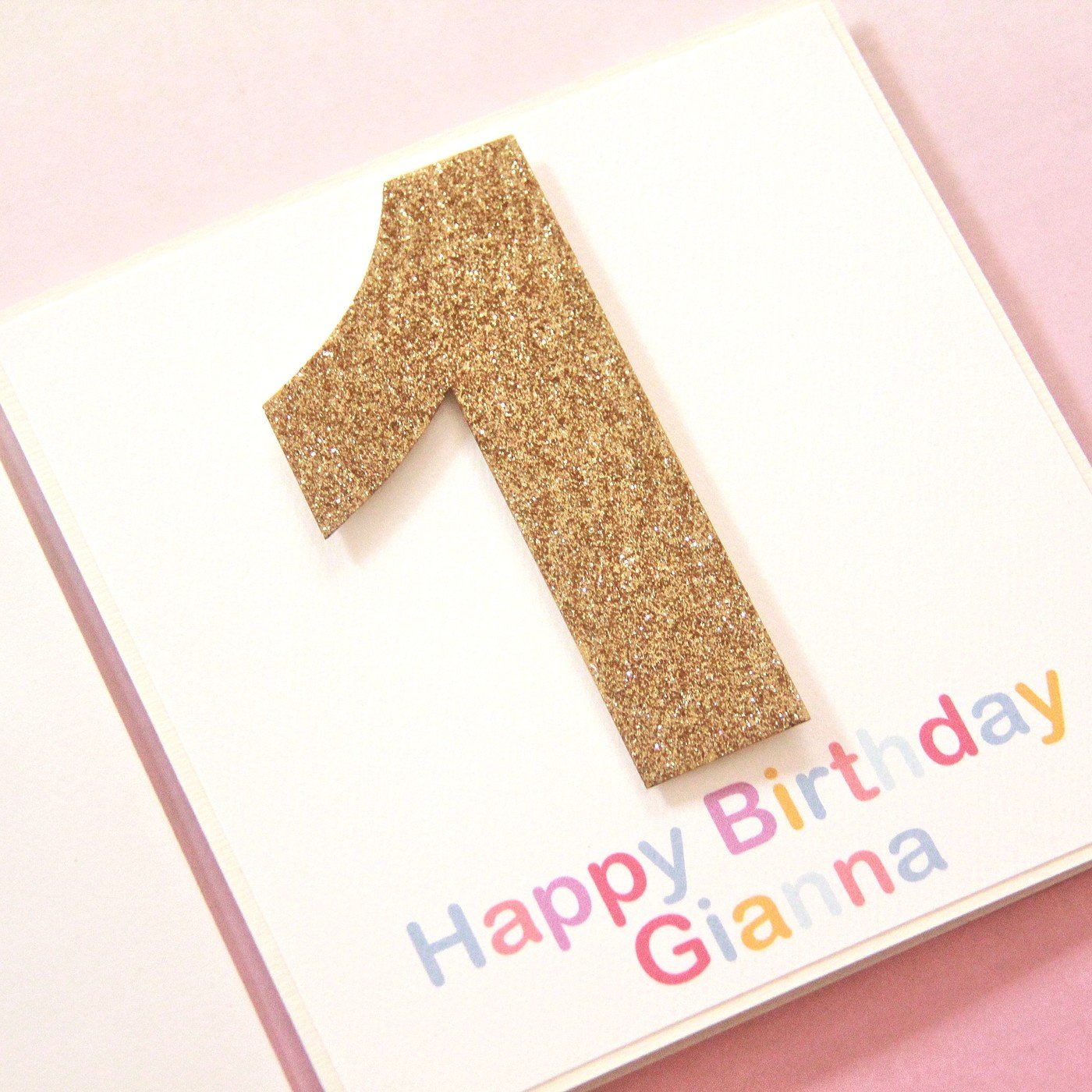 Glitter Birthday Card for Kids. Number Birthday Card. | the little card ...
