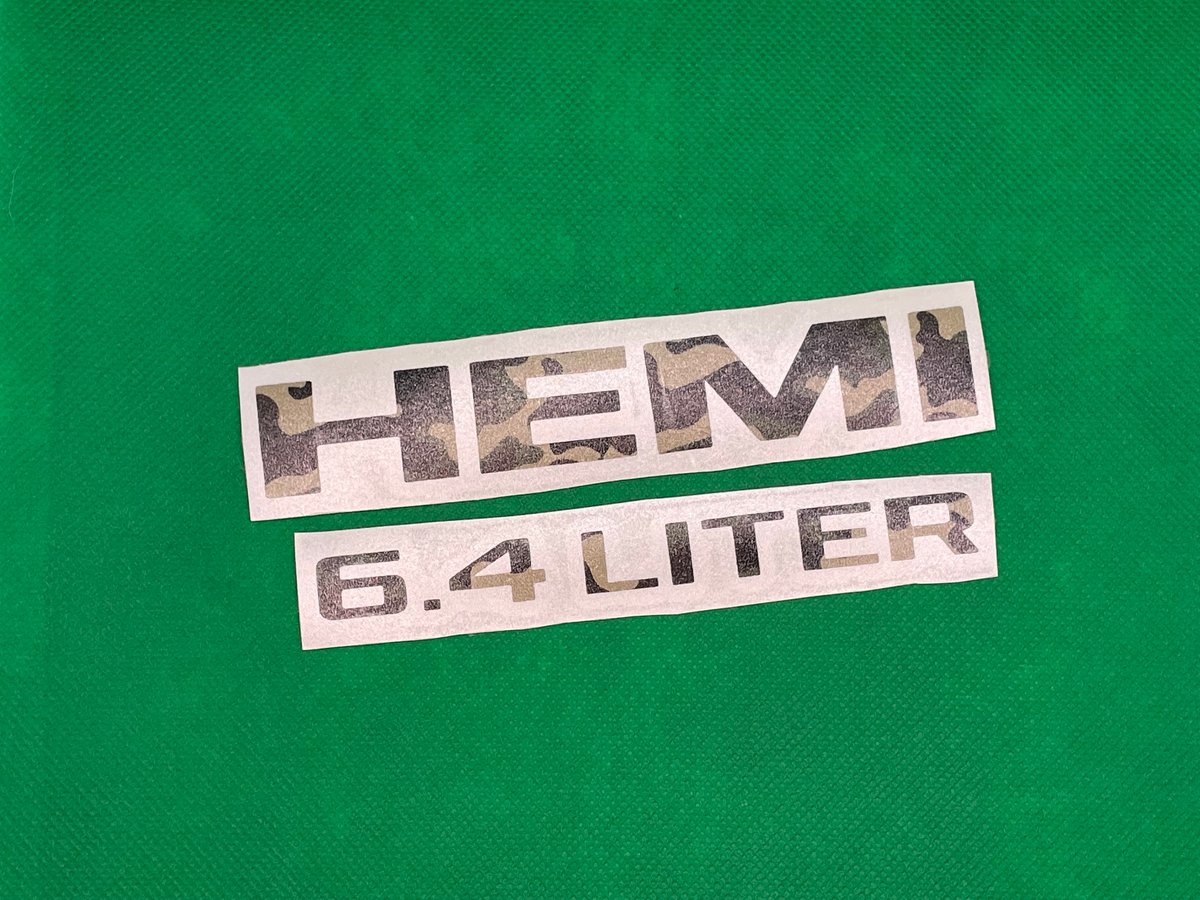 2013-2018 HEMI 6.4 Vinyl Badge Overlays Solid /Camouflage Colors ...