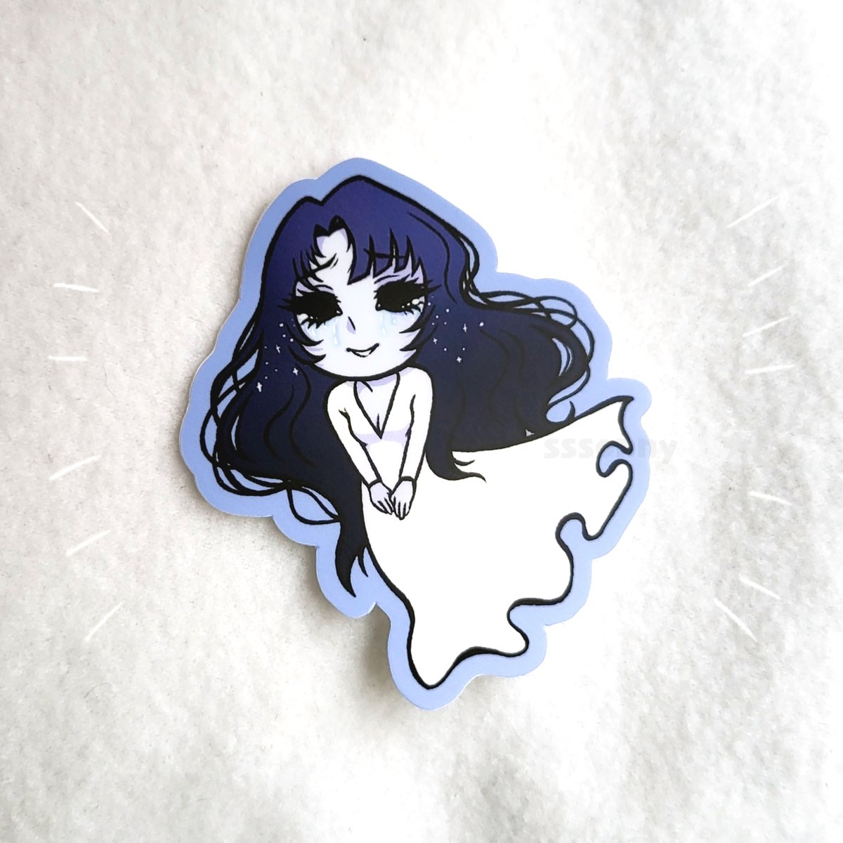 Crying Ghost Chibi Vinyl Sticker | SSSONNY