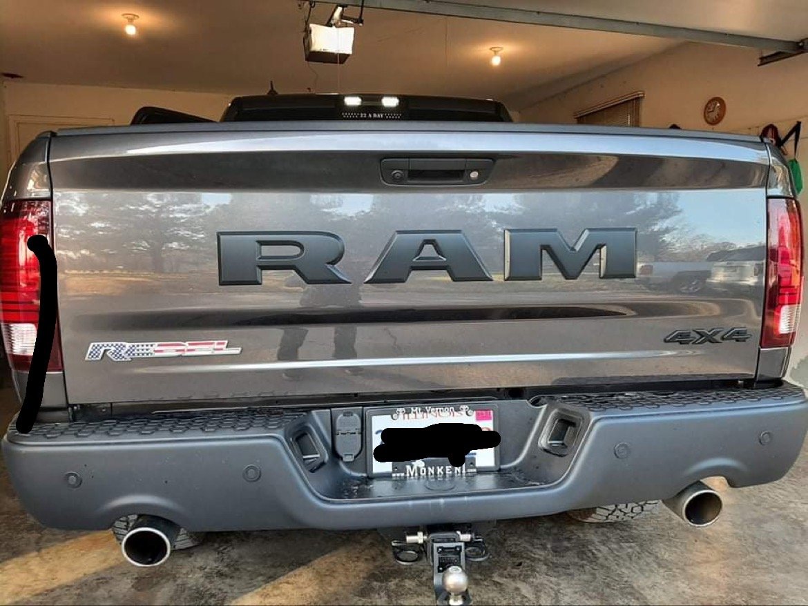 2015-2018 RAM REBEL Tailgate Vinyl Badge Emblem Overlay Solid ...