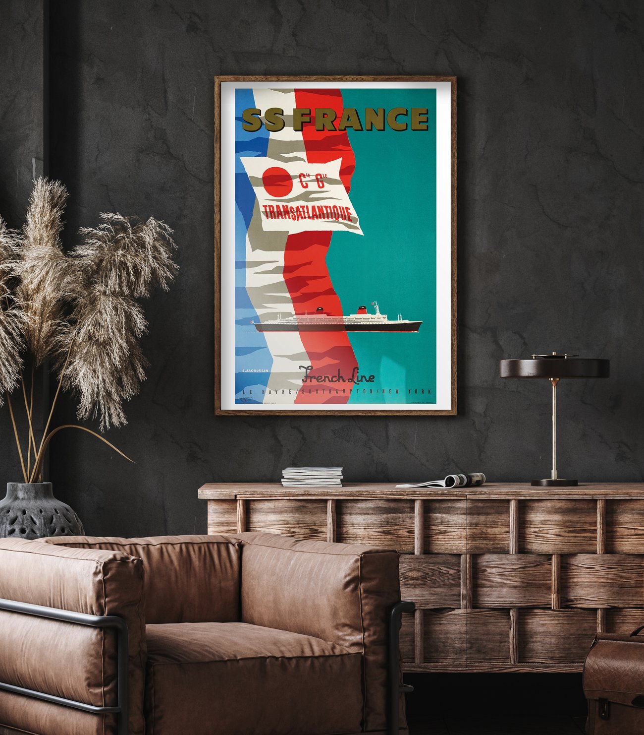SS France - Cie Gle Transatlantique | Jean Jacquelin | 1961 | Wall Art ...