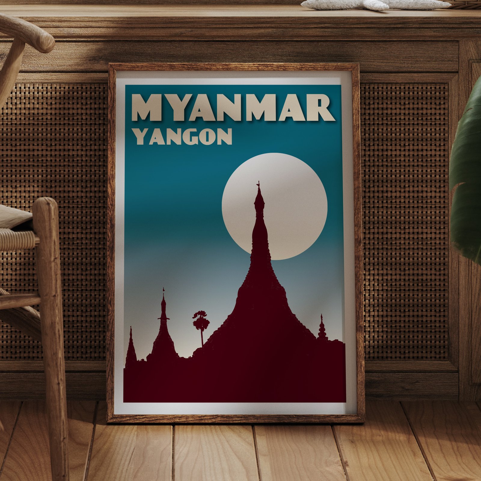 Vintage Souvenirs Myanmar - Posters, Maps & Magnets | Vintage Poster