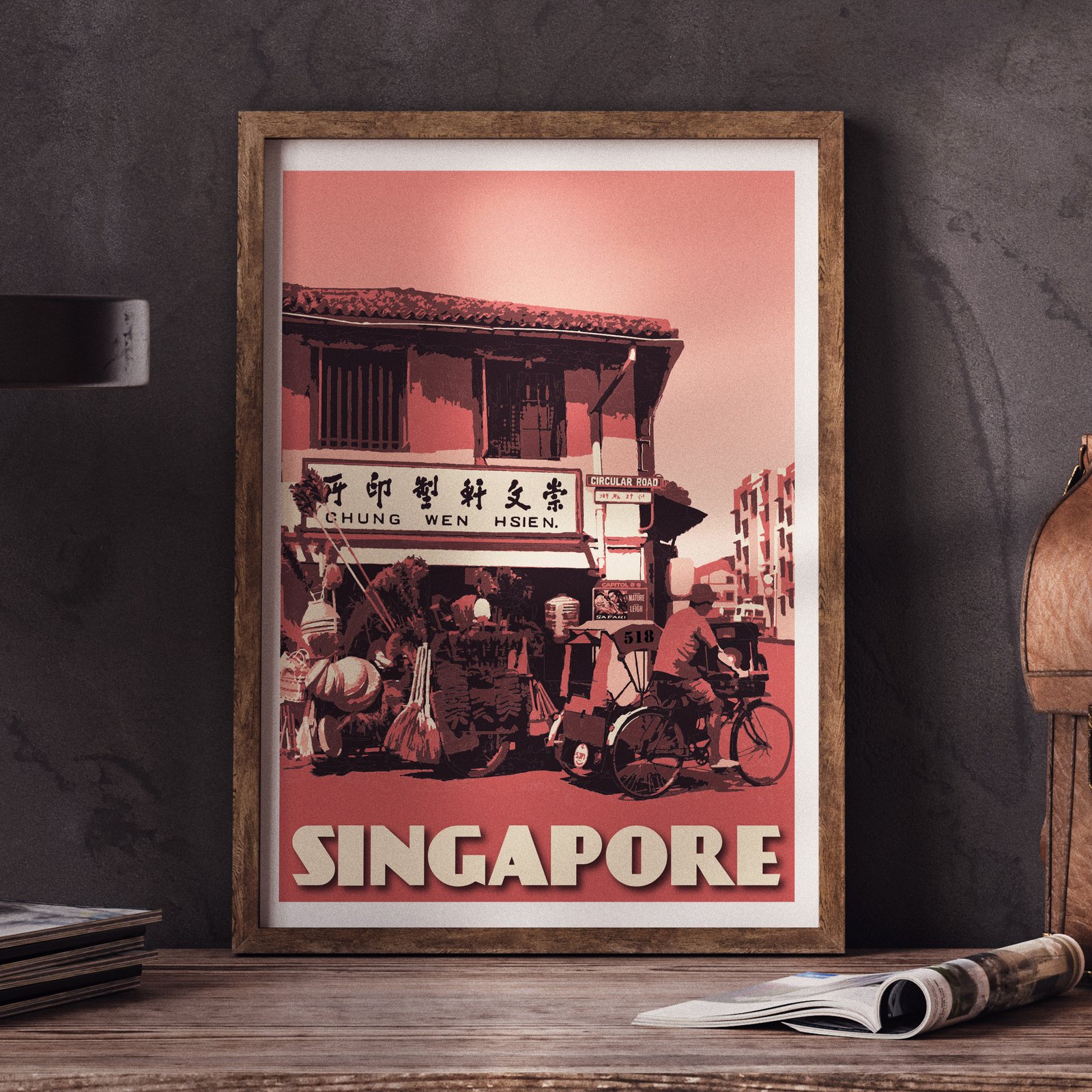 Vintage poster Singapore - Circular Road - Fine Art Print | vintage poster
